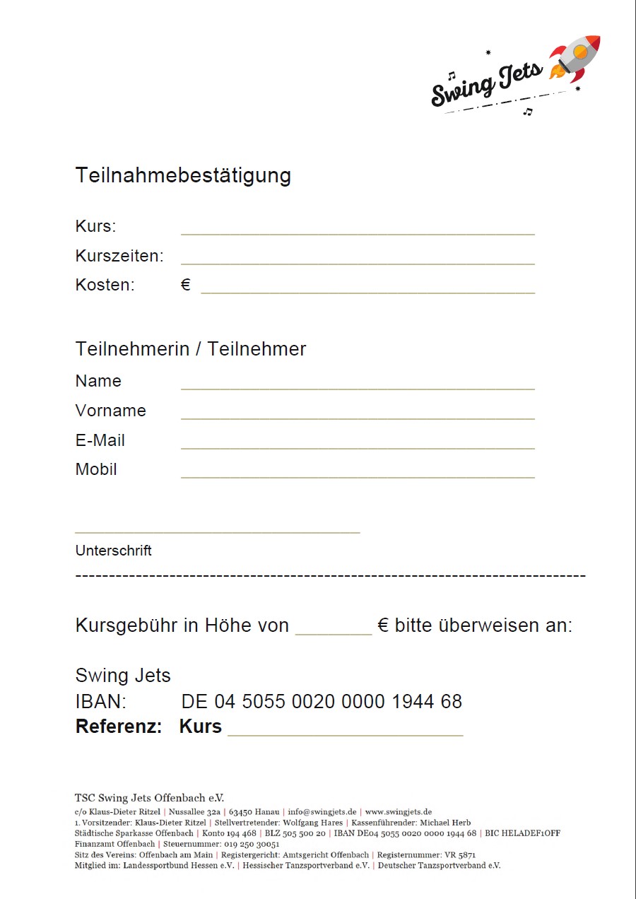 Kurse - Swing Jets